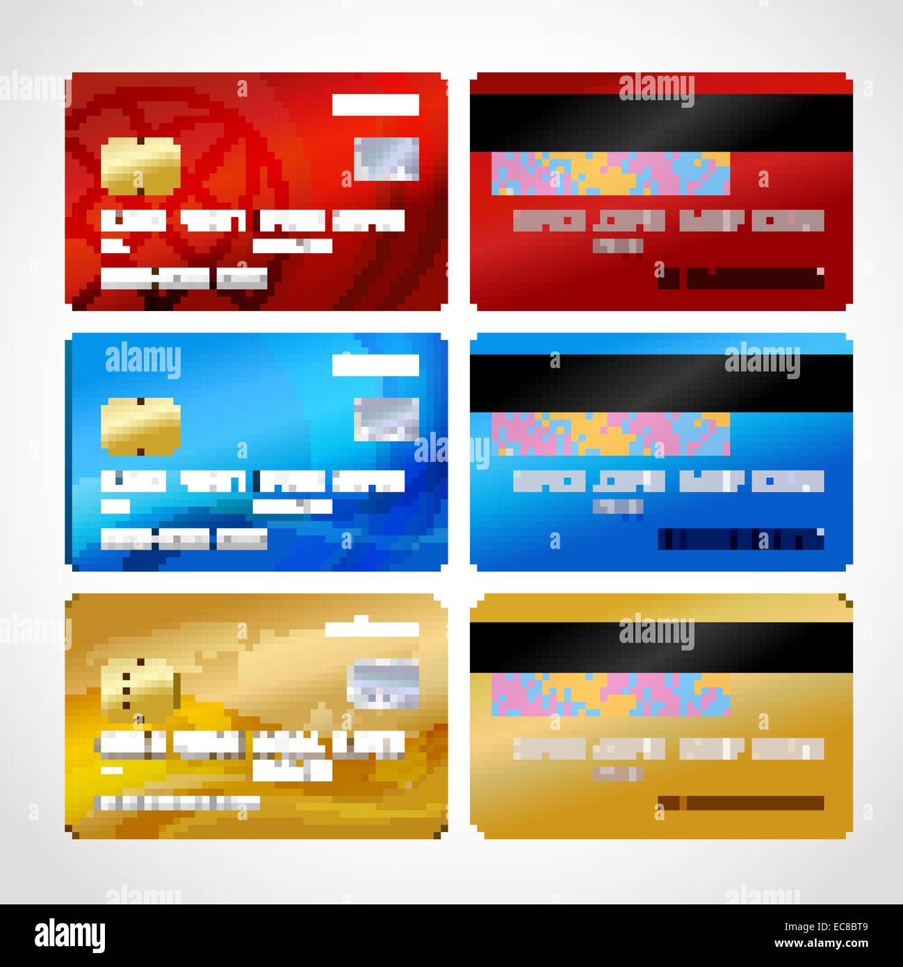 Realistic credit cards set isolated vector illustration Stock Vector ...
