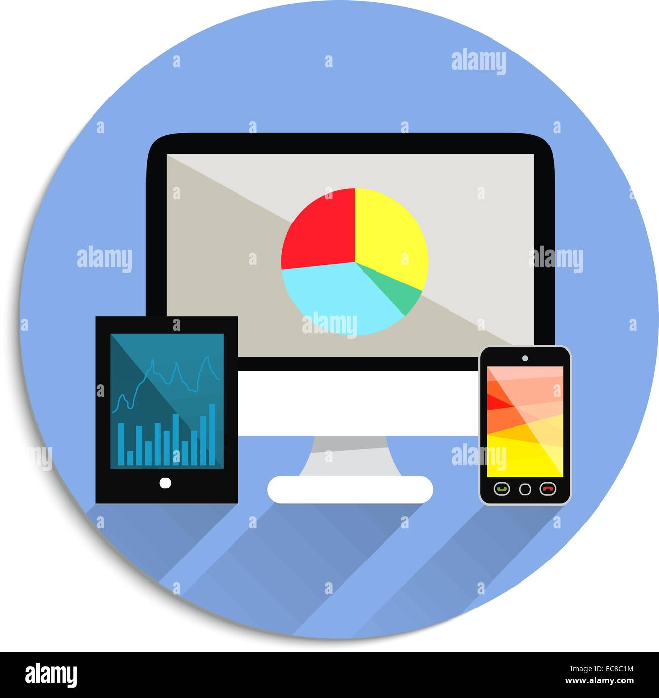 Electronic technology devices emblem of monitor screen mobile ...