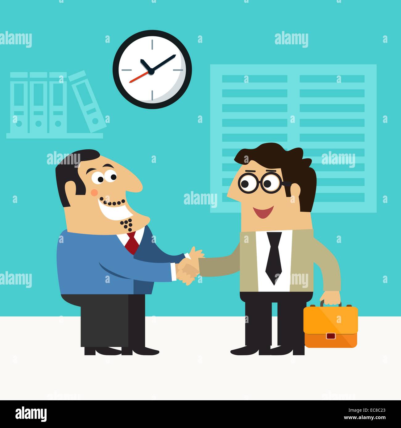 Business life chief executive hires employee handshake scene concept ...