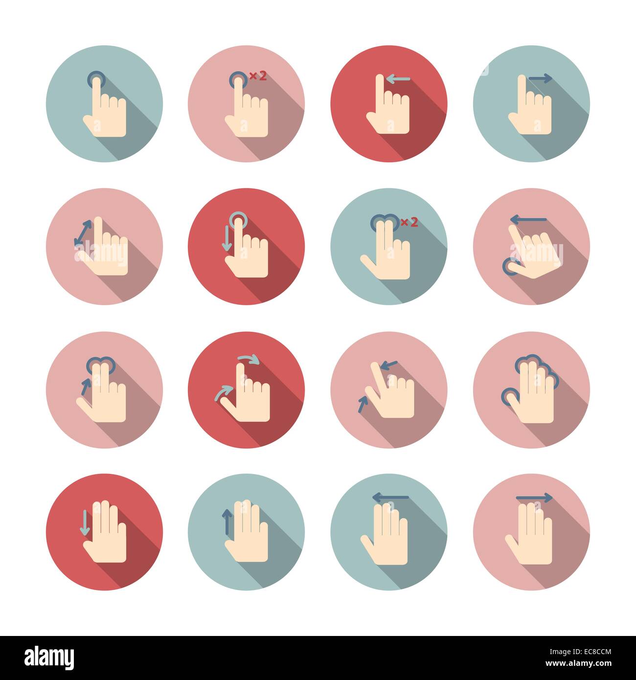 Touch screen hand gestures guide pictograms collection for application ...