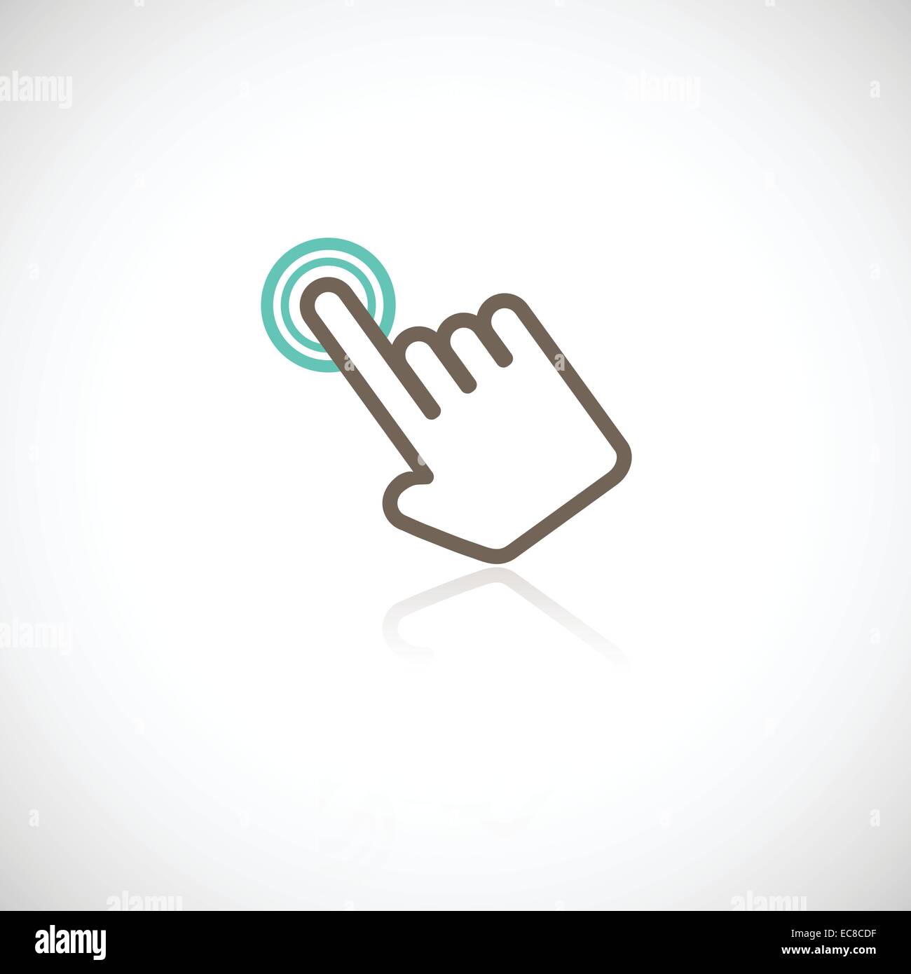 Hand with touching a button or pointing finger sign emblem vector ...