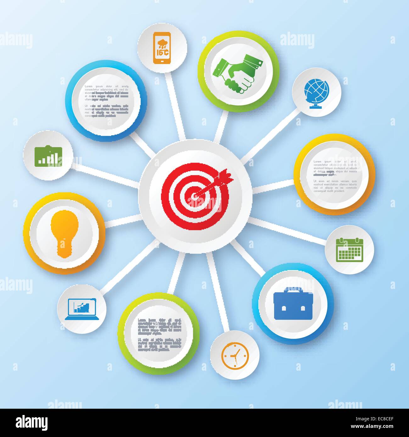 Abstract paper business infographic network elements with organization ...
