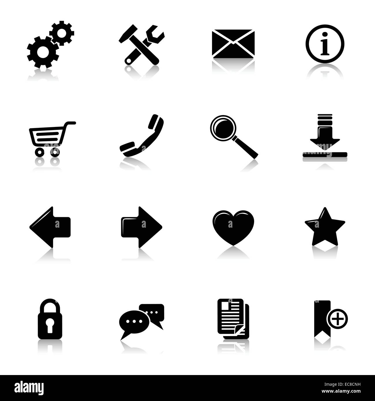 Website internet browser user icons set of connection communication ...