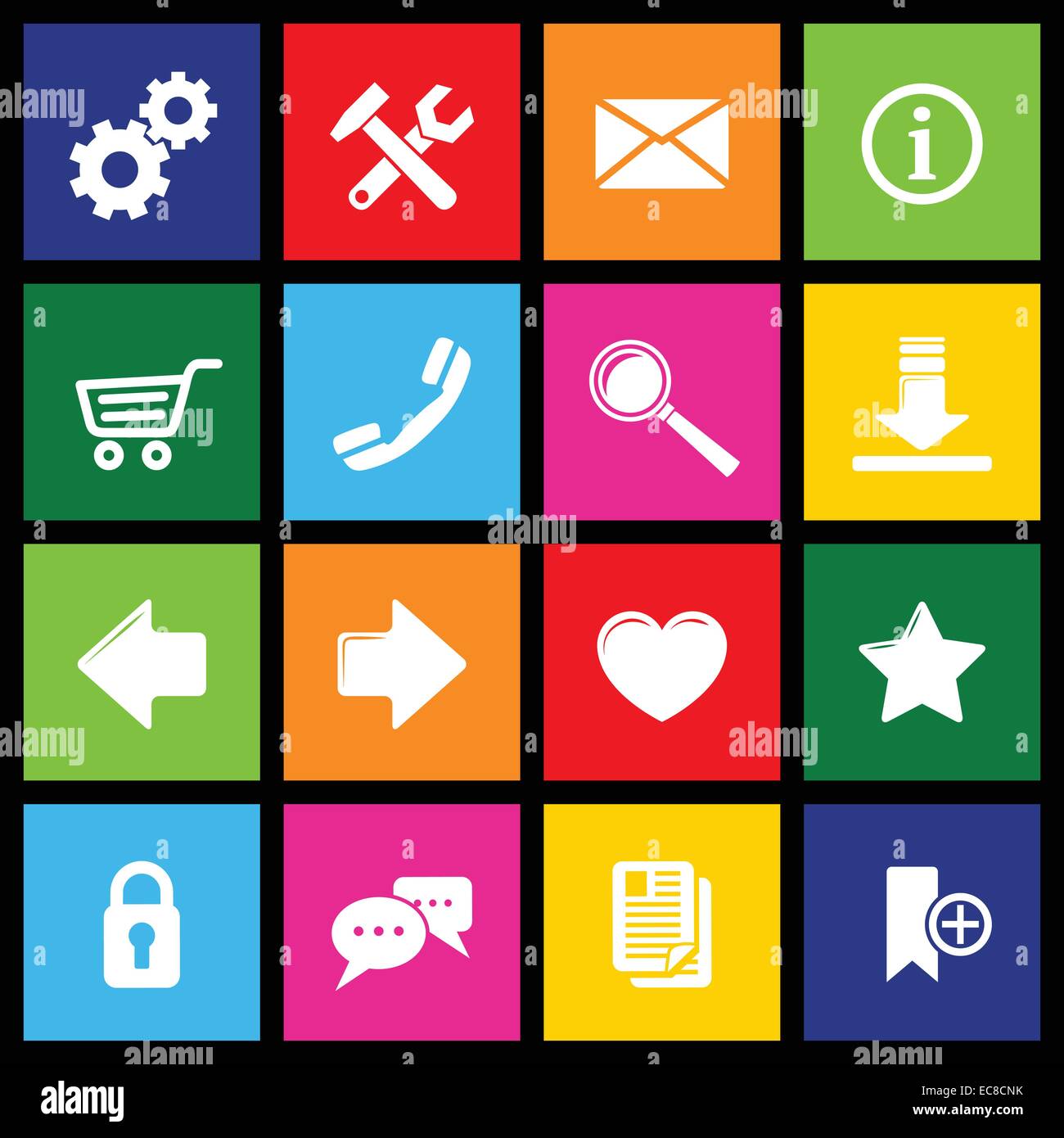 Website internet browser user icons metro style set isolated vector ...