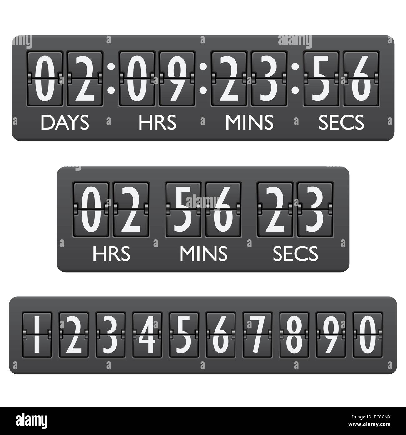 Countdown clock timer mechanical digits board panel indicator emblem ...