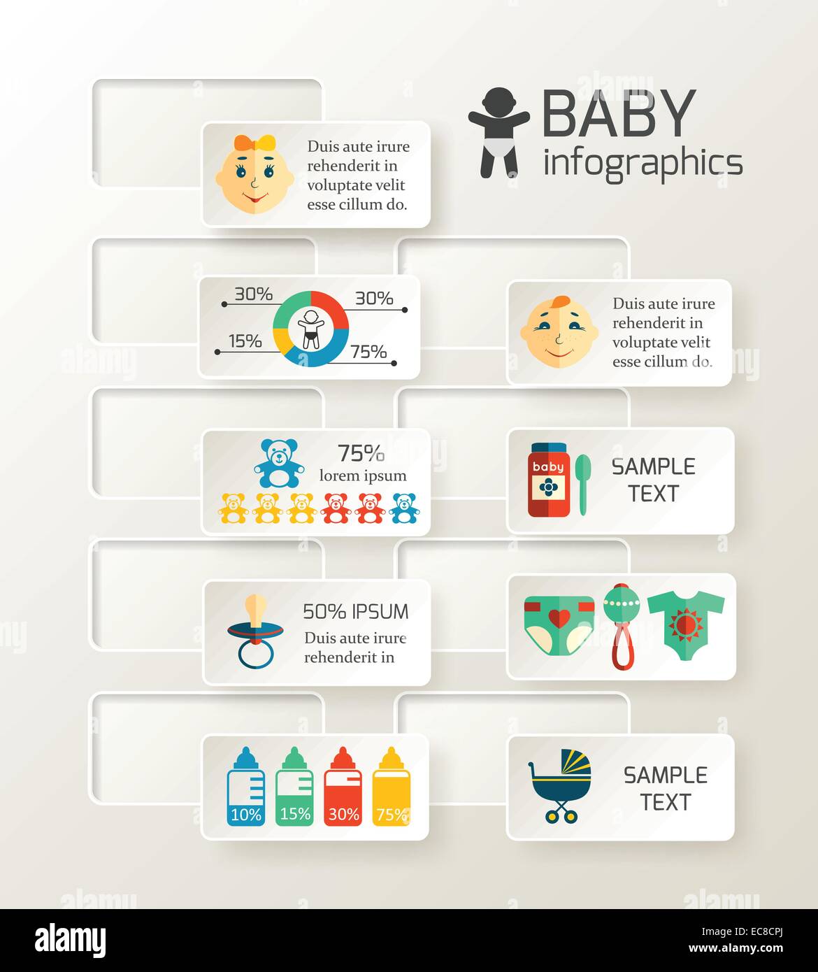 Baby child infographic design layout with newborn content vector ...