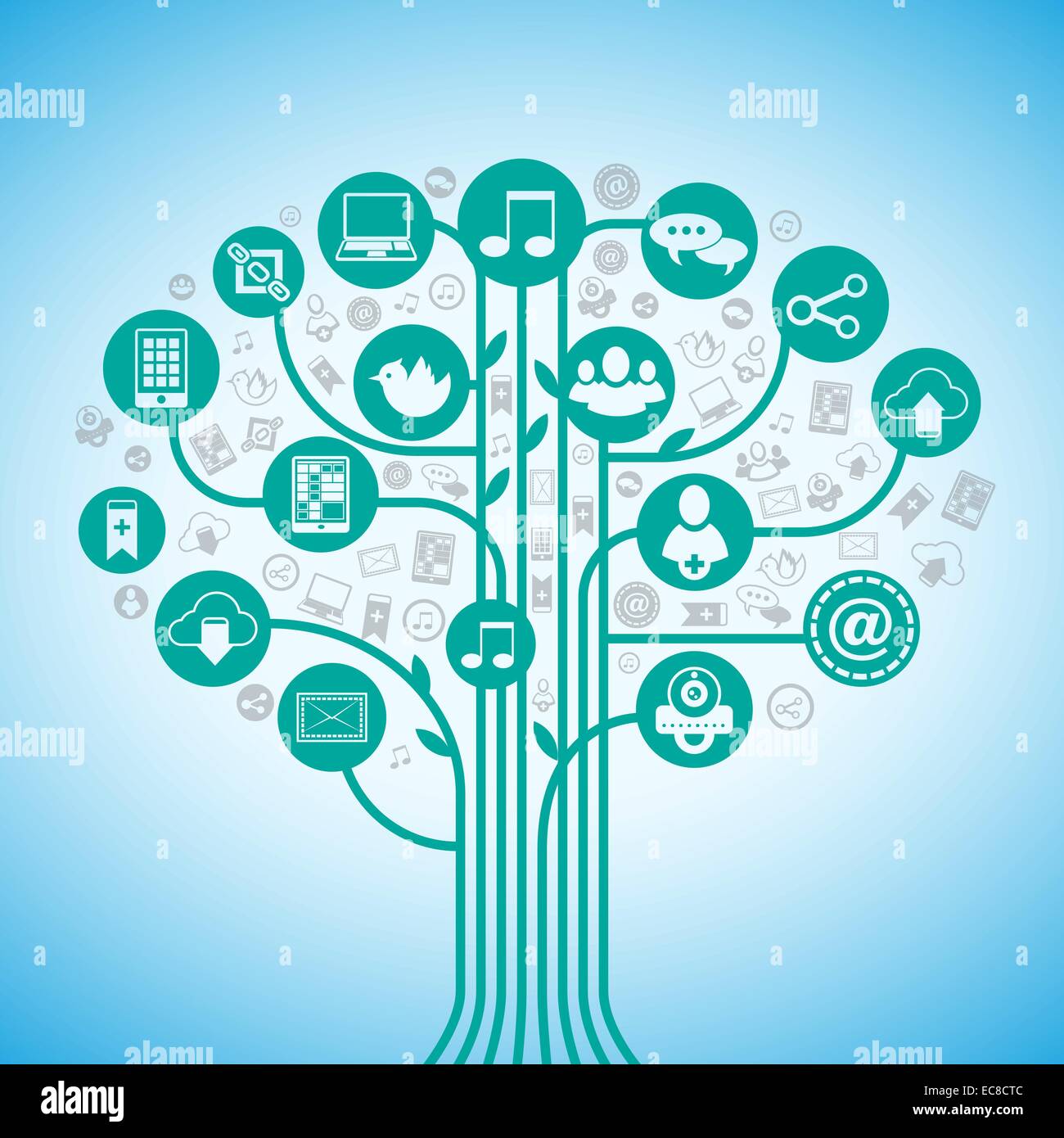 Social media icons tree Stock Vector Images - Alamy