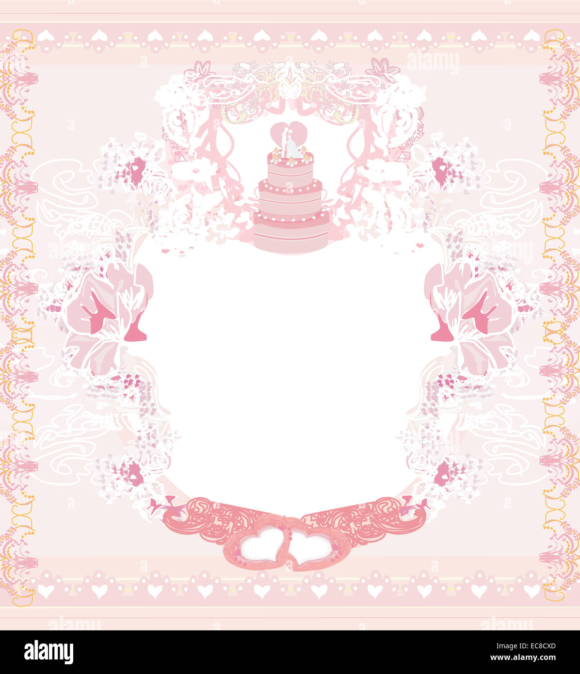 wedding cake card design Stock Photo - Alamy