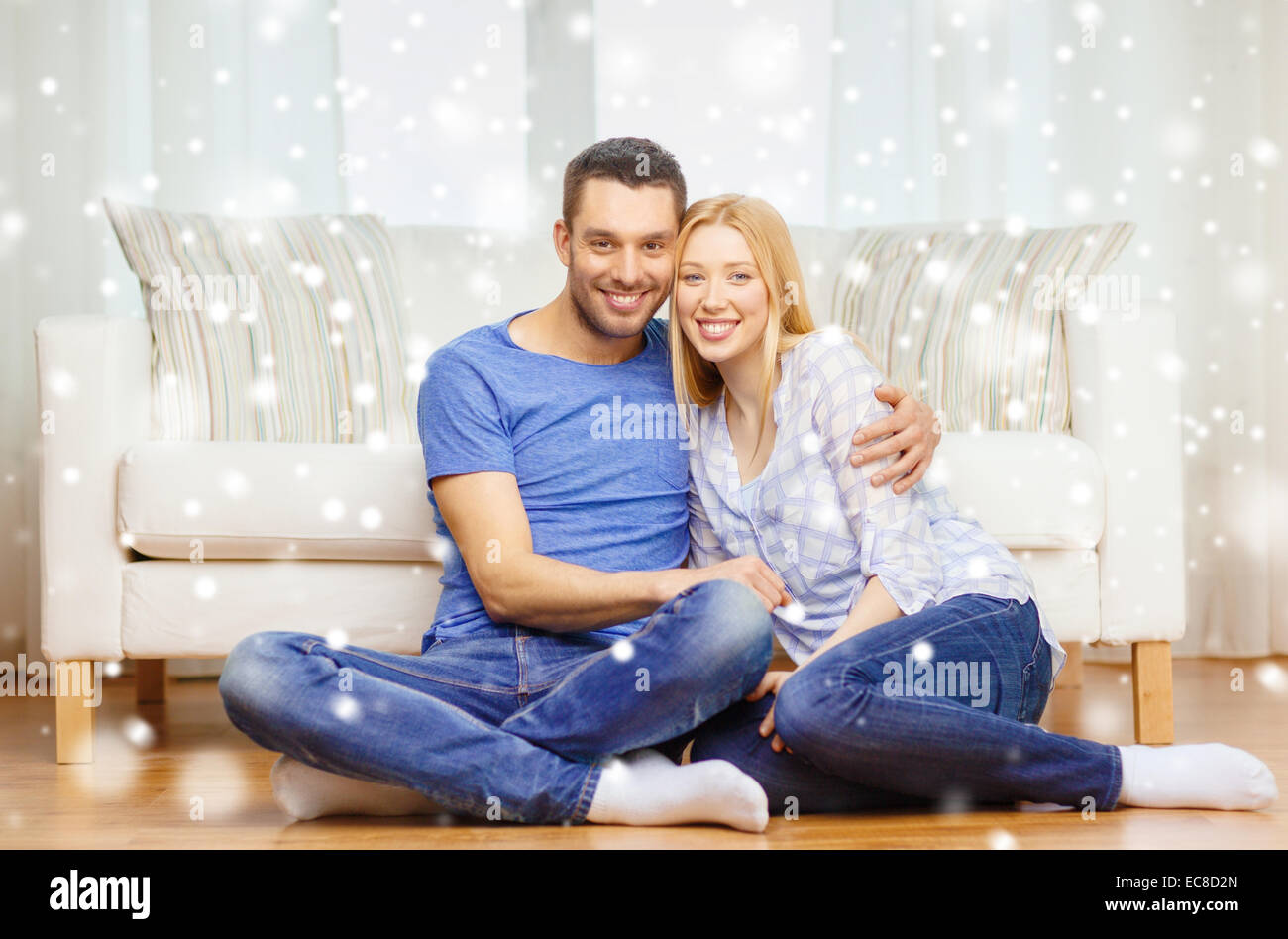 happy couple hugging at home Stock Photo - Alamy