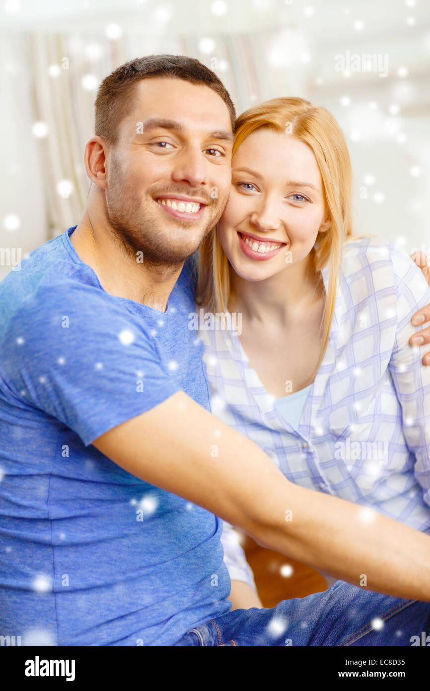 happy couple hugging at home Stock Photo - Alamy