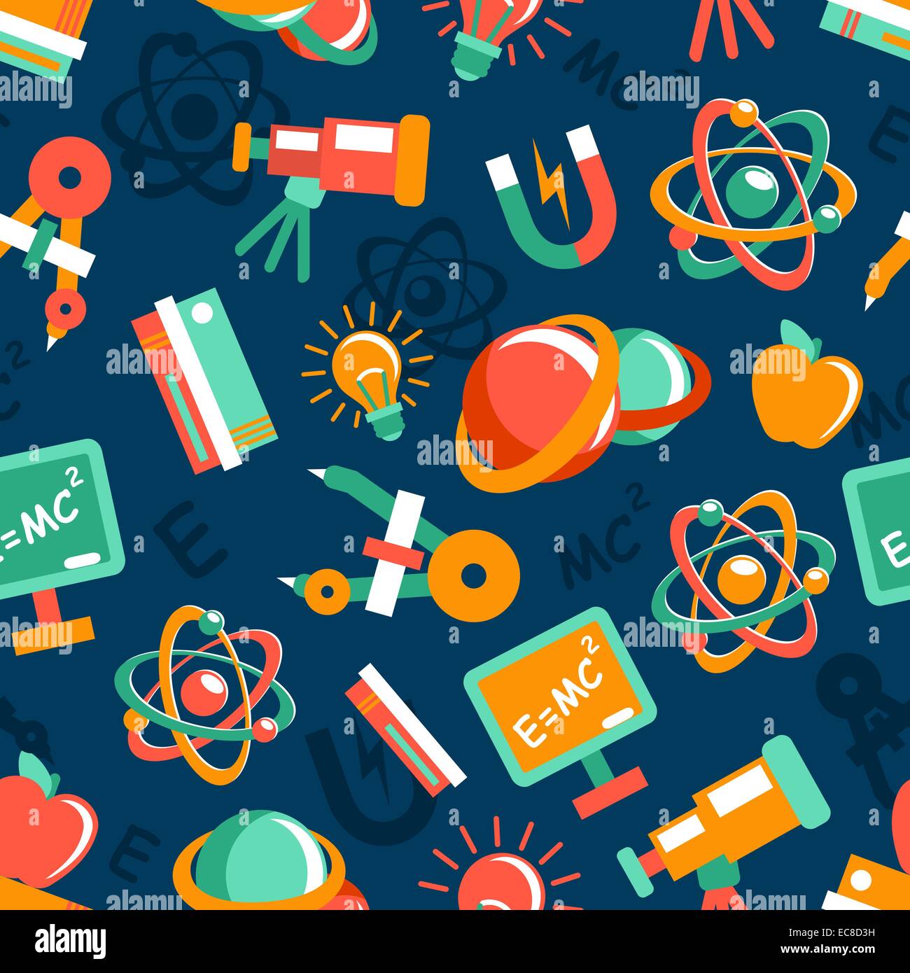 Physics equipment teaching and studying elements seamless wallpaper ...