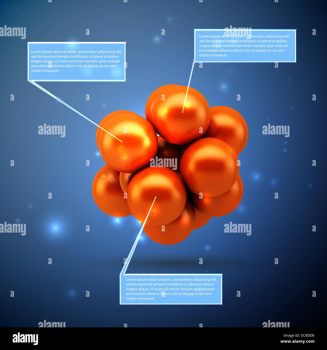 Abstract 3d molecular spheres infographics design elements with data ...