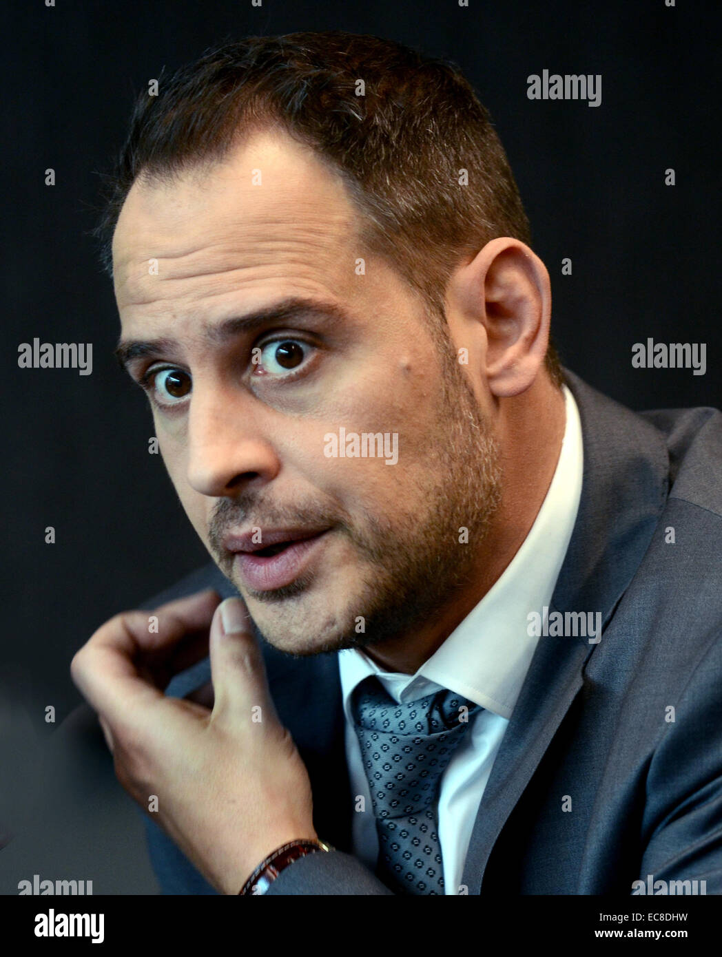 Actor Moritz Bleibtreu (Urs Blank) poses during filming on the movie ...