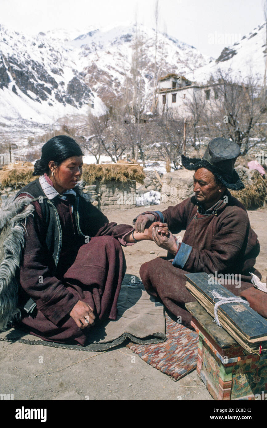 Trans Himalayan village Ladakh traditional healer amchi man snow ...