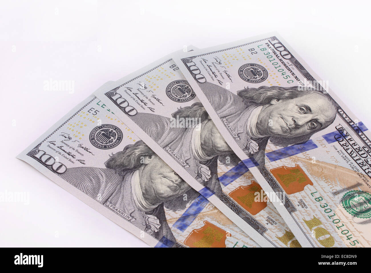 100 dollars currency isolated Stock Photo - Alamy