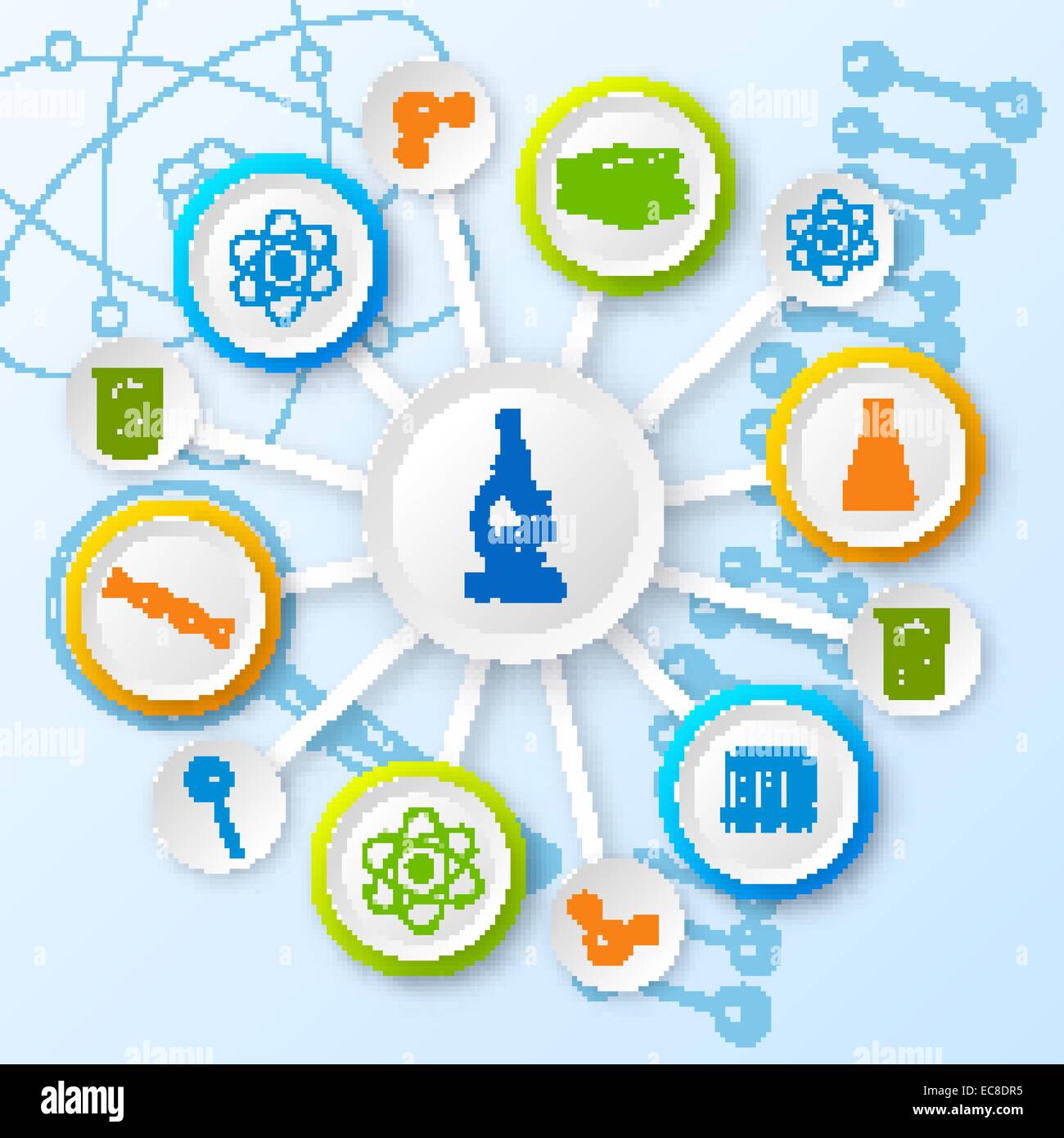 Science education laboratory paper infographic with hand drawn icons ...