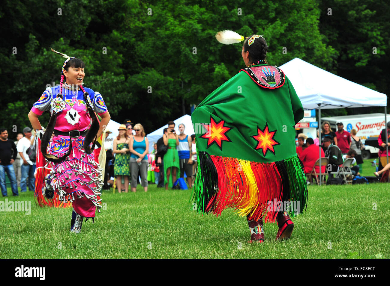 Indigenous Canadians participate in Canada Day celebrations held in a ...
