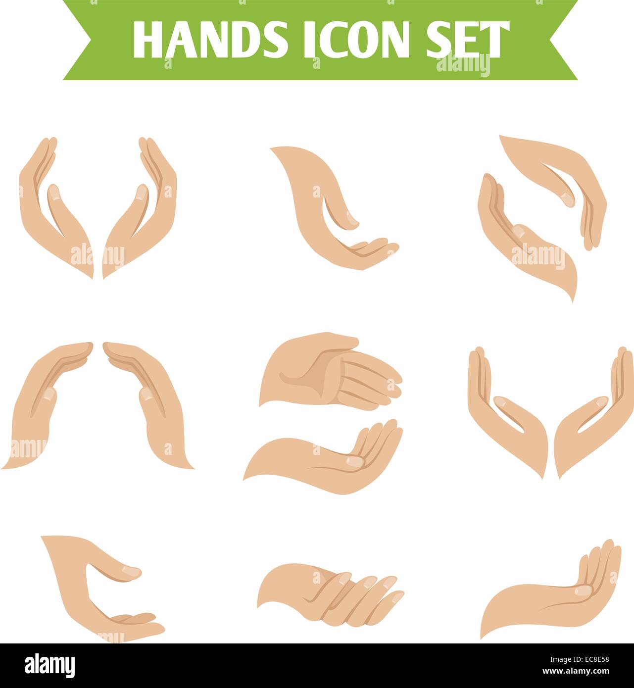 Set hand gestures icons Stock Vector Images - Alamy
