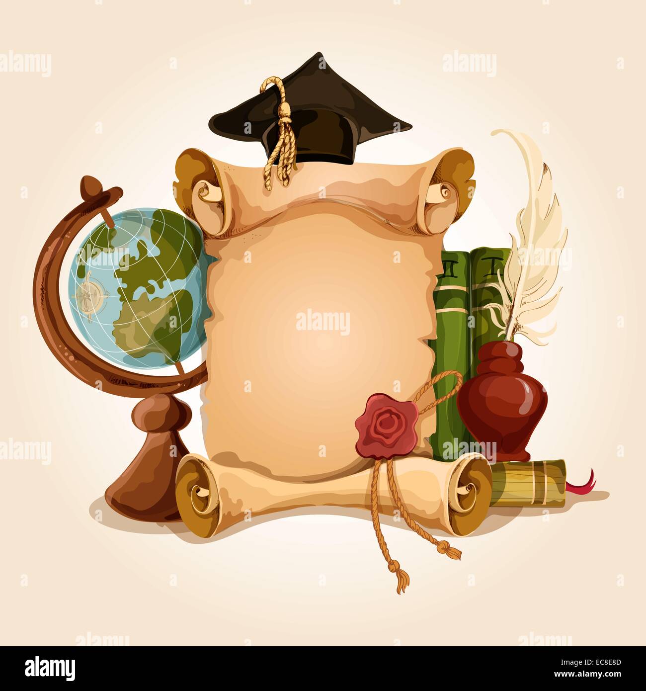 College university old style vintage graduation diploma certificate ...