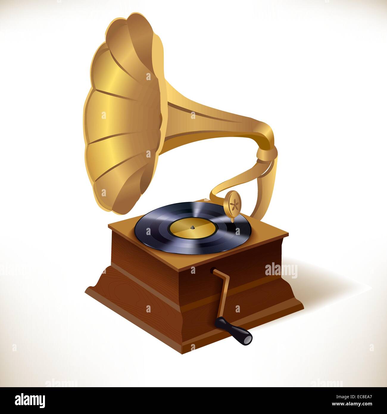 Vintage retro vinyl plates gramophone print template vector ...