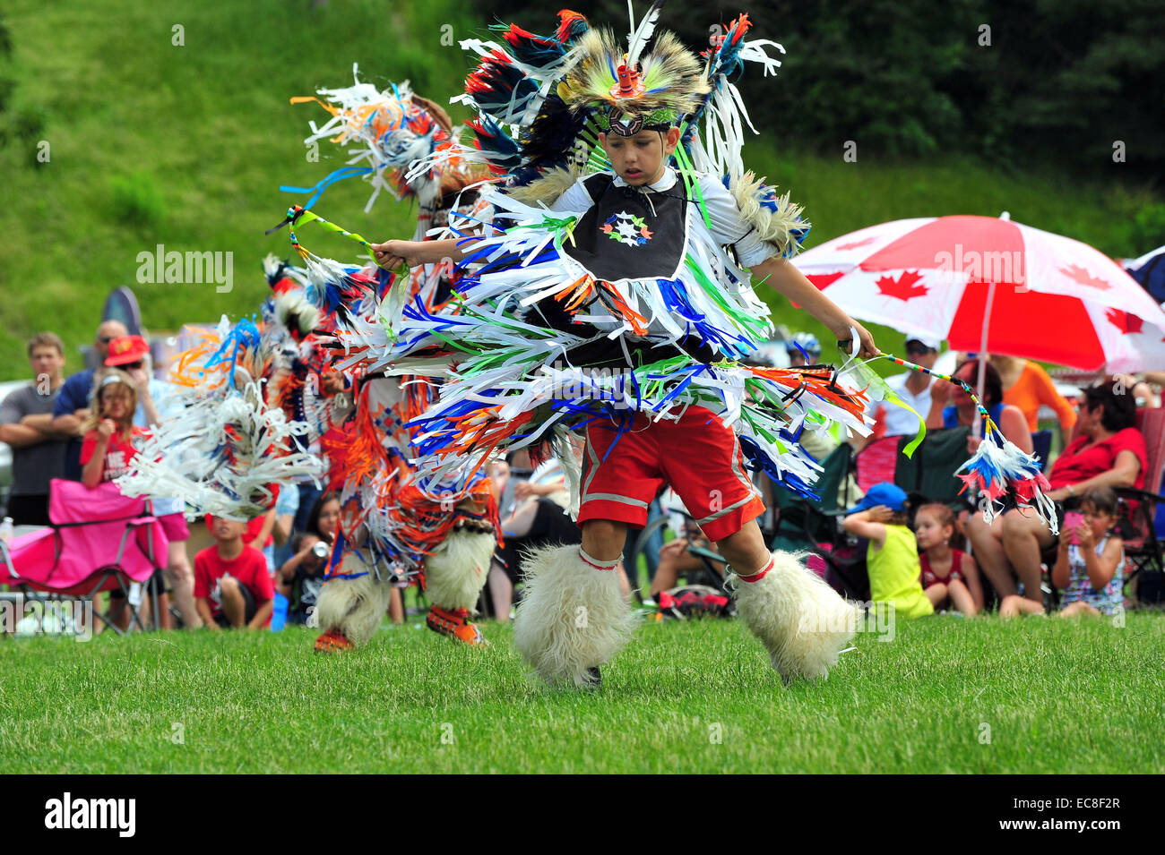 Indigenous Canadians dance during Canada Day celebrations held in a ...