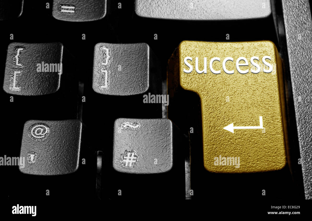 Computer enter key with success Stock Photo - Alamy