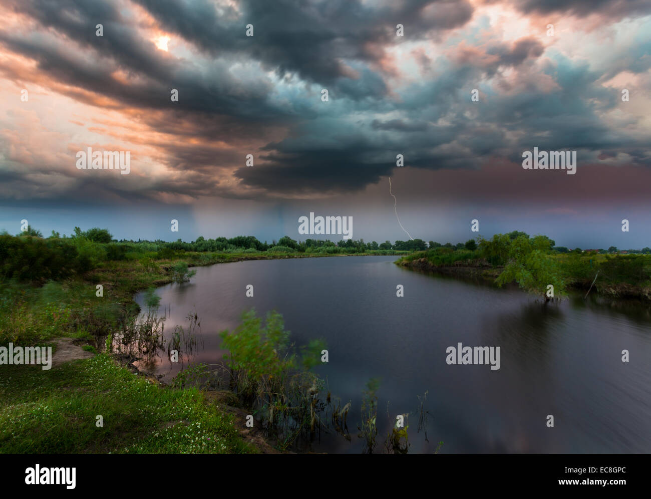 Dramatic sky with stormy clouds , the landscape Stock Photo - Alamy