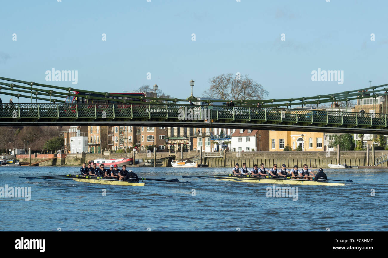 River Thames, London, UK. 10th December, 2014. Oxford University Boat ...