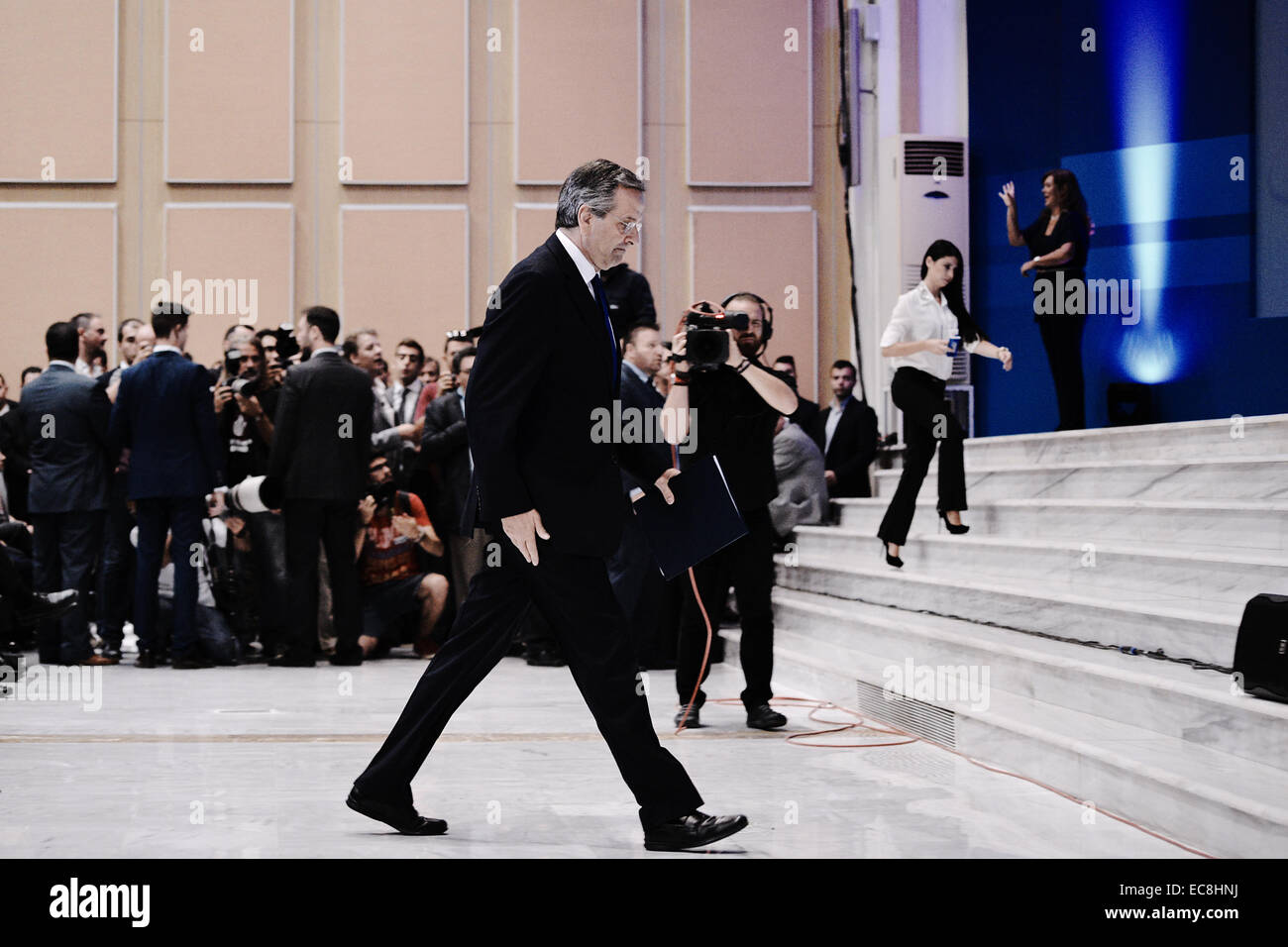 The Greek Prime Minister Antonis Samaras during his speech in the 79th ...