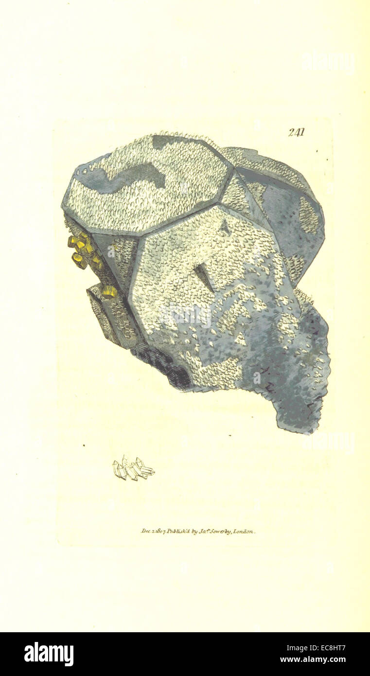 This 1809 illustration from British Mineralogy Vol. 3 shows the mineral ...