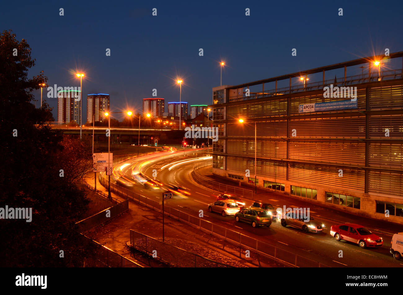 Castle Street and high rise flats at Townhead in Glasgow, Scotland ...