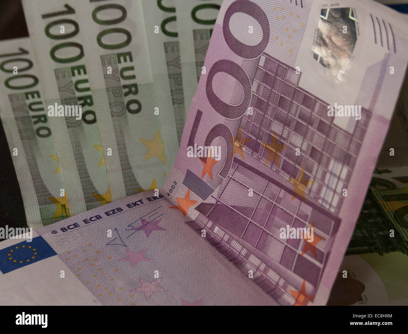 Close up of Euro bank notes (european currency Stock Photo - Alamy