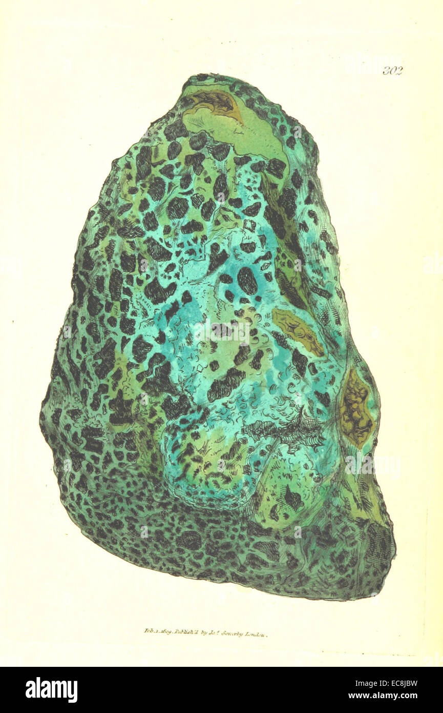 This 1811 illustration from British Mineralogy Vol.4 features the ...