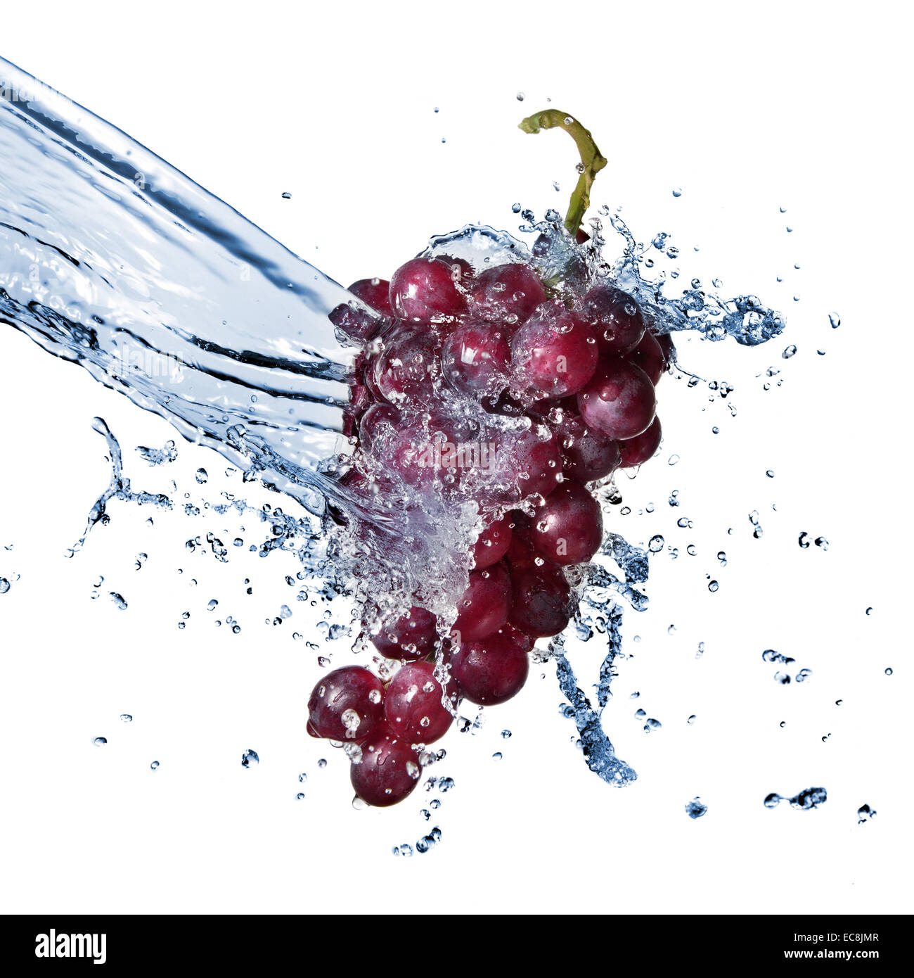 blue grape with water splash isolated on white Stock Photo - Alamy