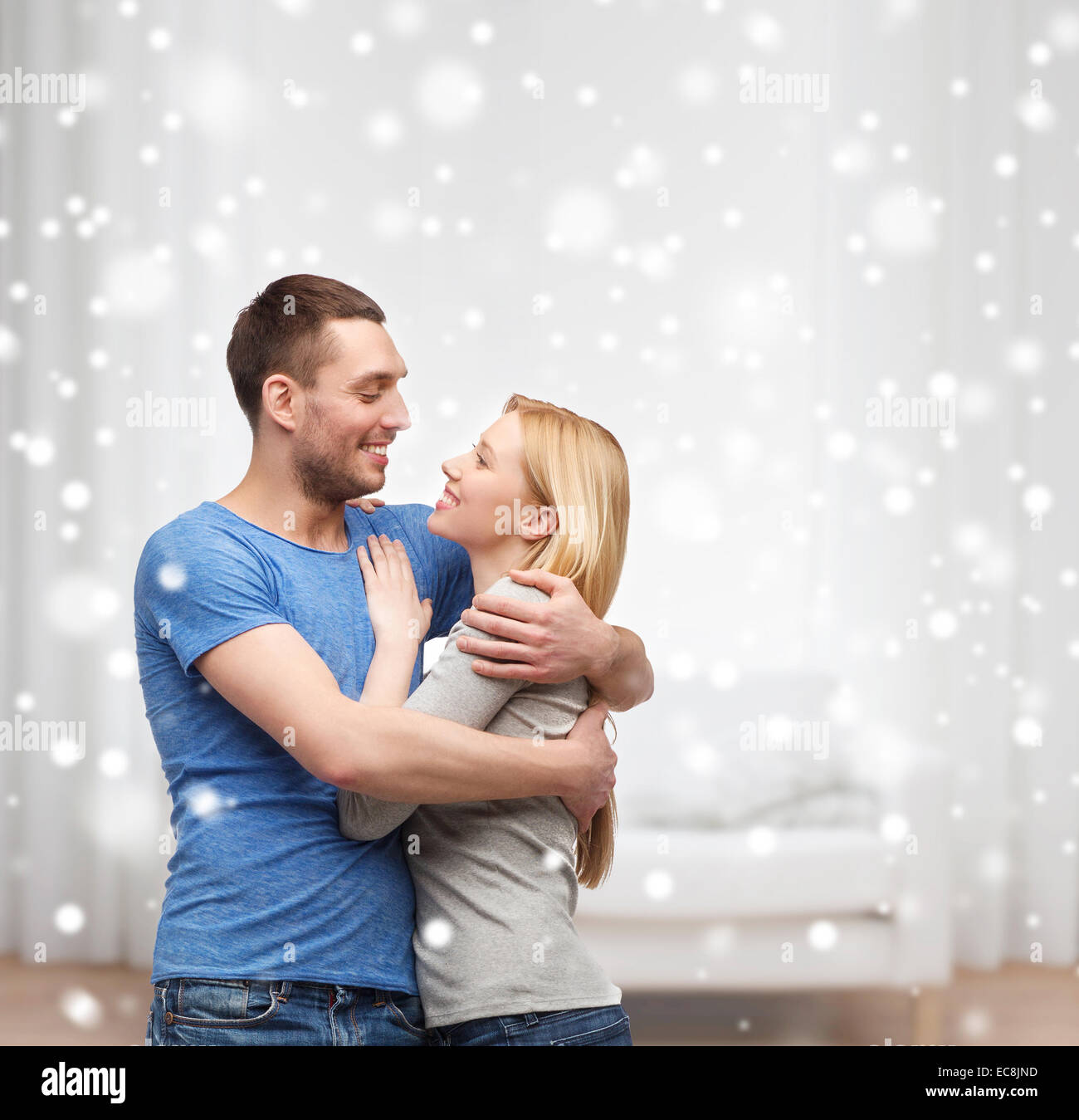 happy couple hugging at home Stock Photo - Alamy