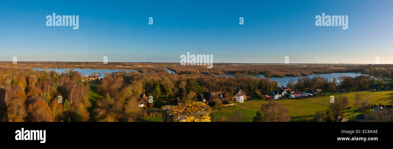 Norfolk Broads Ranworth Malthouse broad from church tower Stock Photo ...
