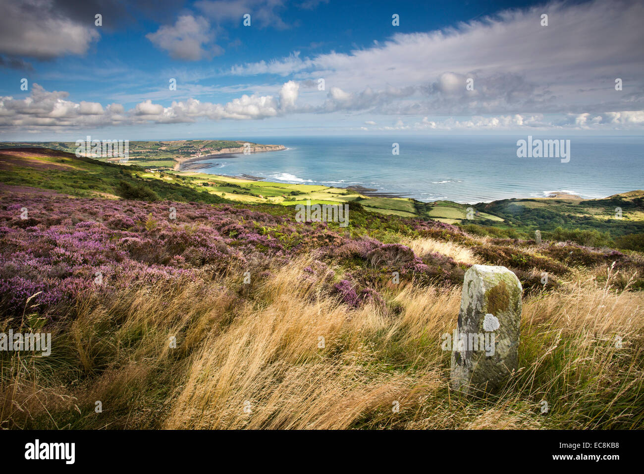 Robin Hoods Bay seen from Ravenscar on the North Yorkshire Coast Stock ...