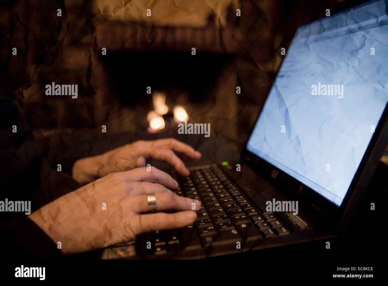 Hands typing on a lap-top Stock Photo - Alamy