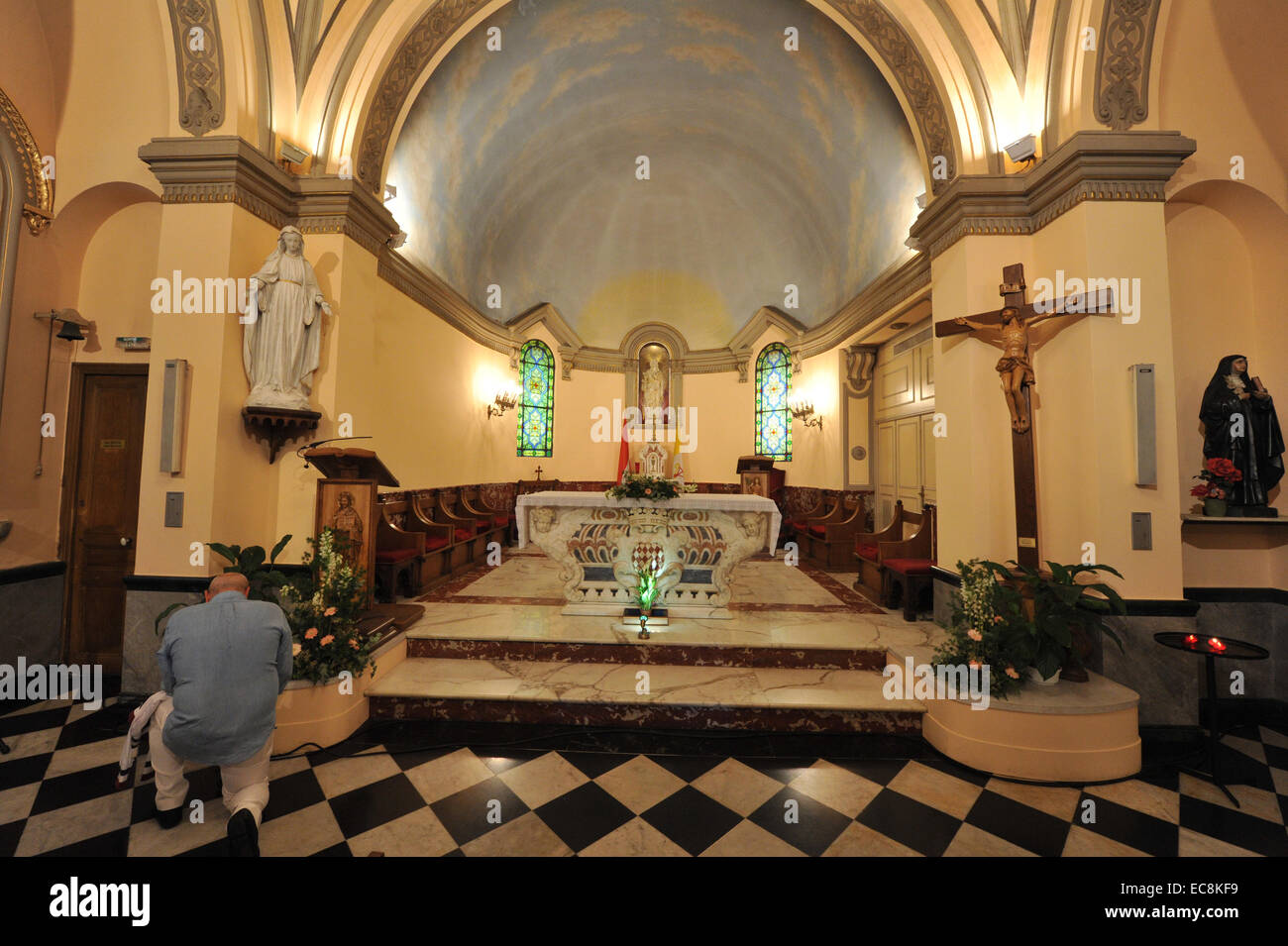 View inside the Sainte Devote Church of Monaco, 30 June 2011, where ...