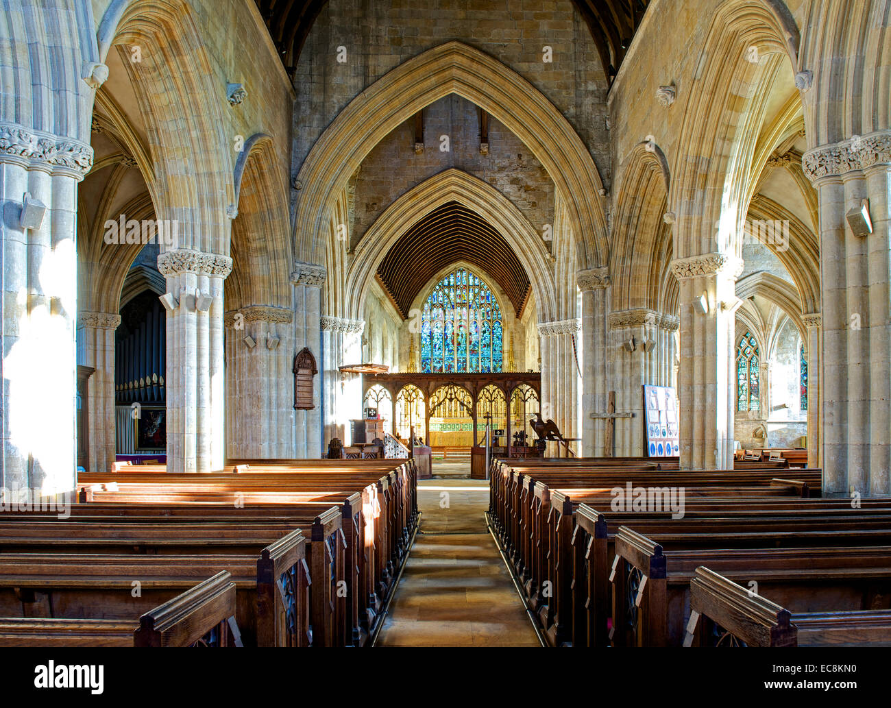 Interior of St Patrick's Church, Patrington, East Yorkshire, England UK ...