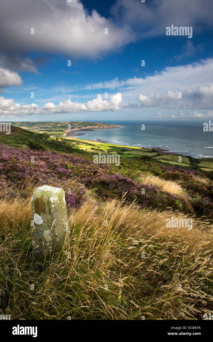 Robin Hoods Bay seen from Ravenscar on the North Yorkshire Coast Stock ...