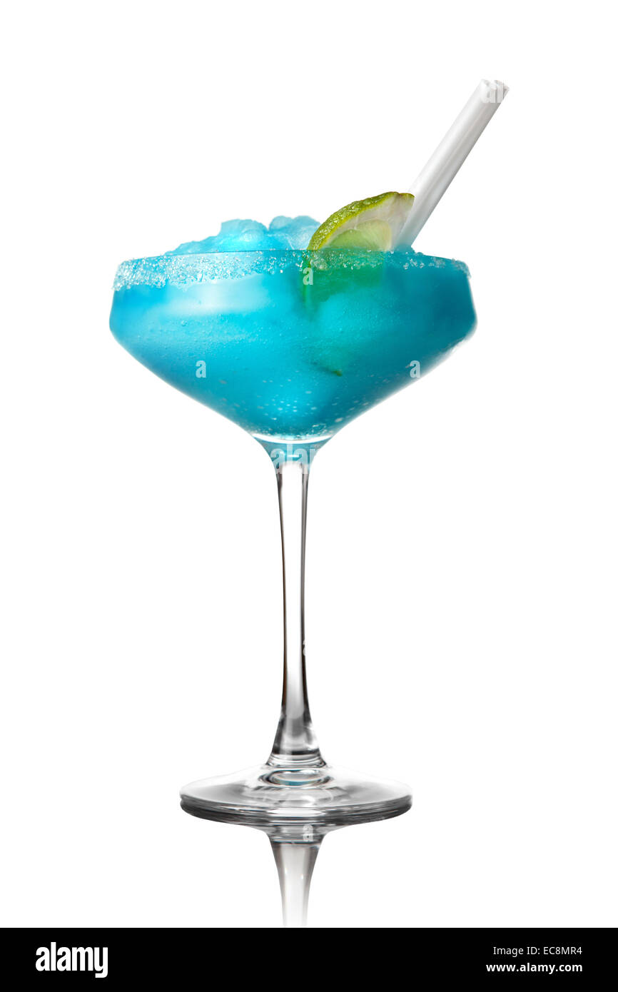 blue cocktail isolated on white Stock Photo - Alamy