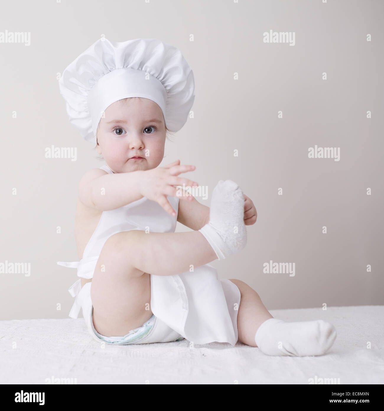little chef on white background portrait Stock Photo - Alamy