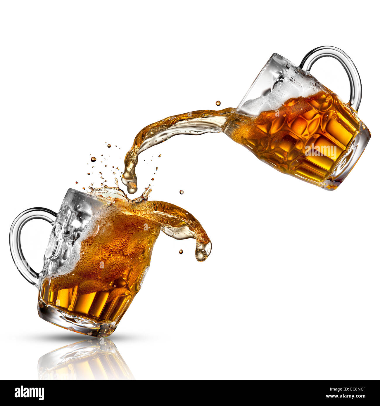 Beer splash in glasses isolated on white Stock Photo - Alamy