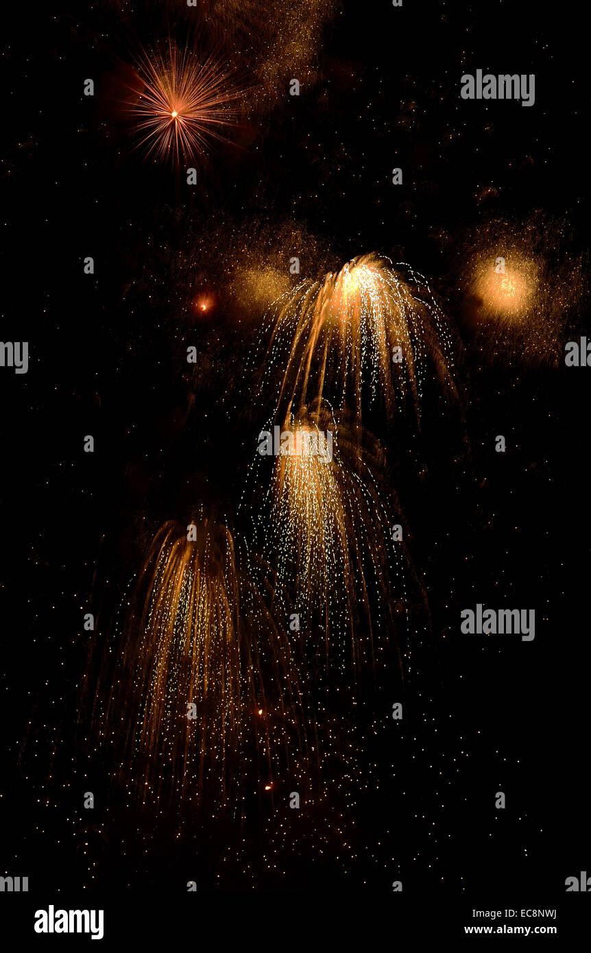 A vertical image of a fireworks display Stock Photo - Alamy