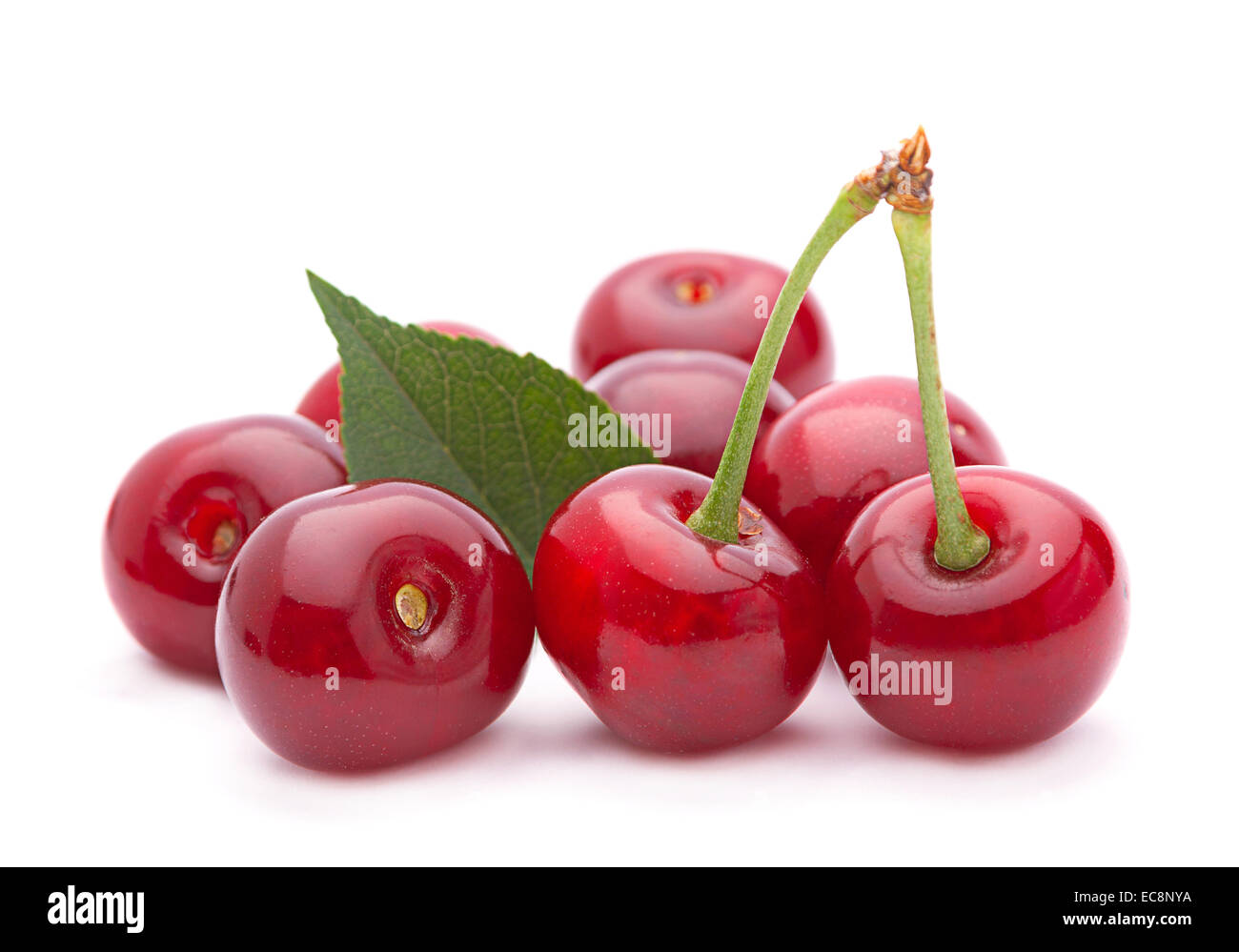 Cherry fruit group isolated on white background Stock Photo - Alamy