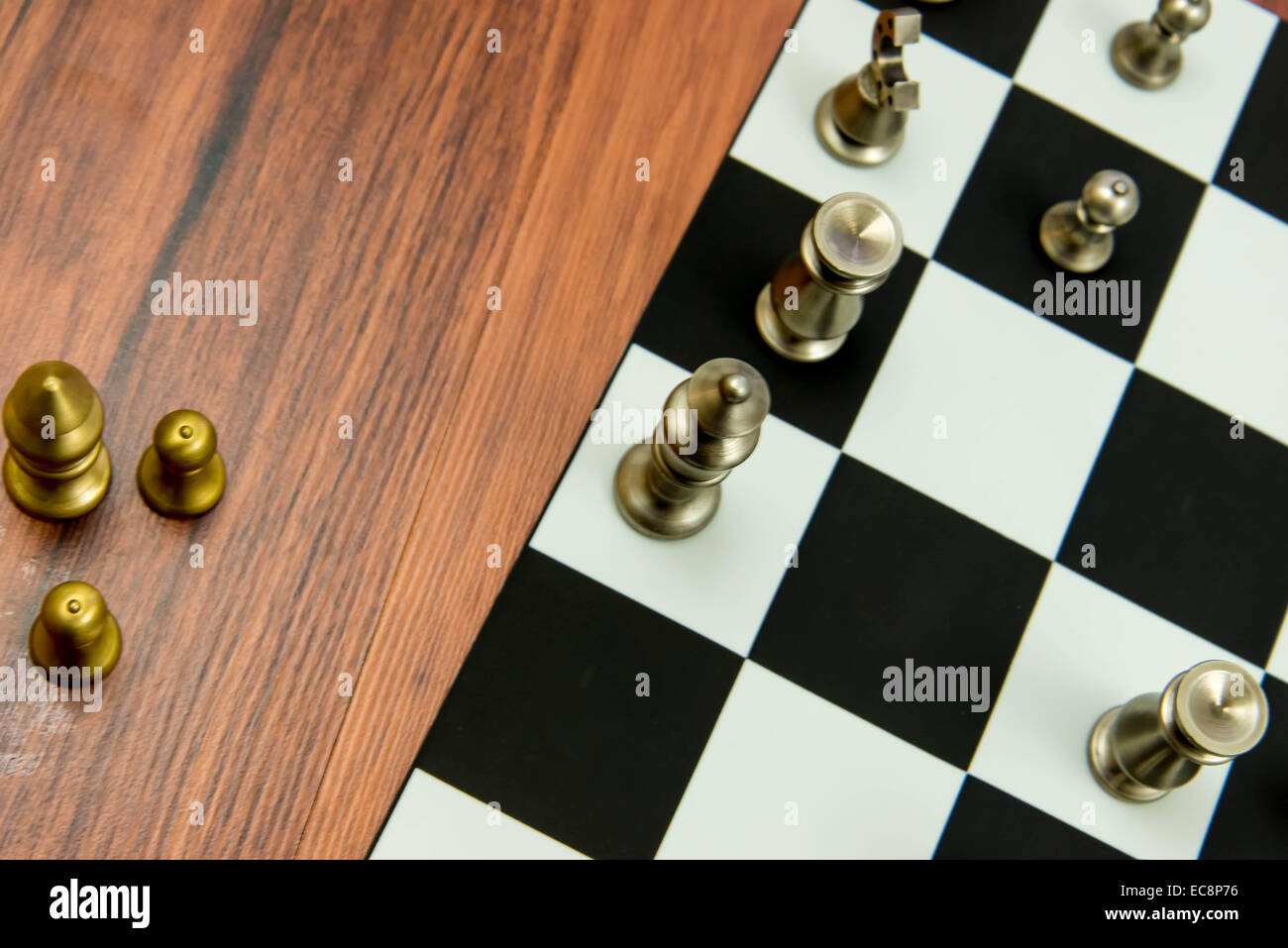Classic chess game - captured pieces on side of the chessboard Stock ...