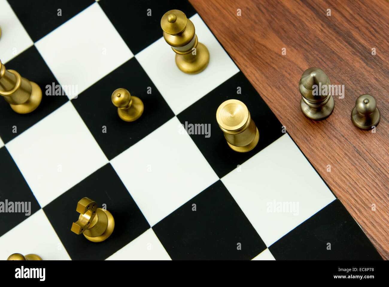 Classic chess game - captured pieces on side of the chessboard Stock ...