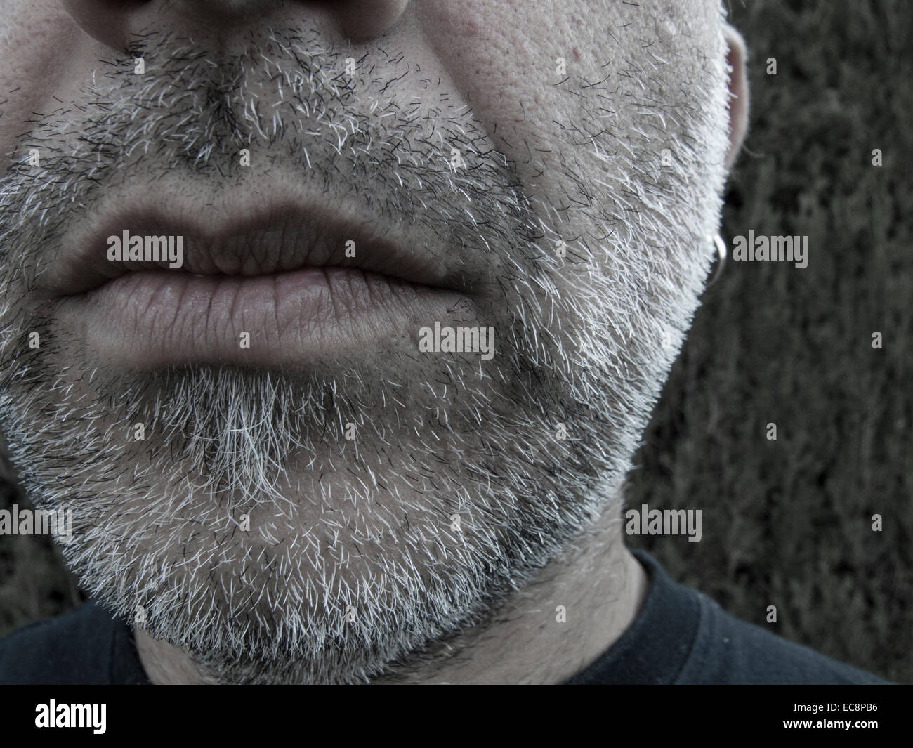 unshaved man's face closeup Stock Photo - Alamy