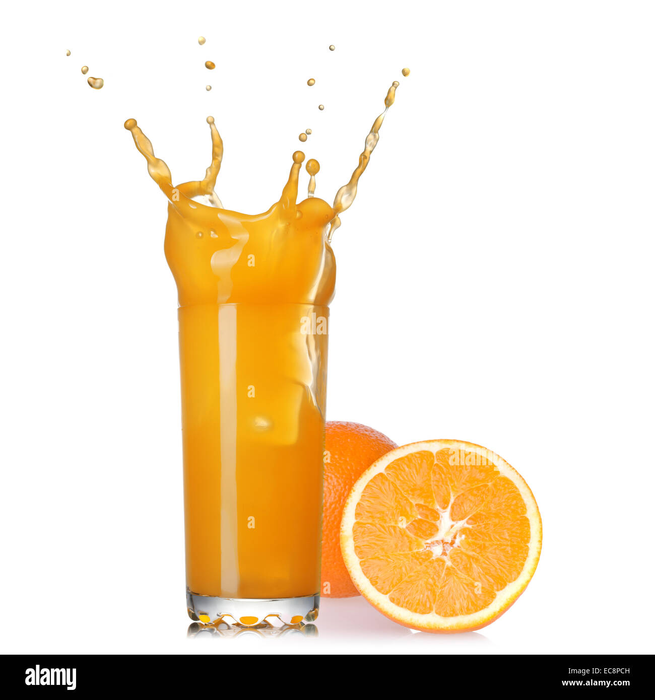 Pouring orange juice glass Cut Out Stock Images & Pictures - Alamy